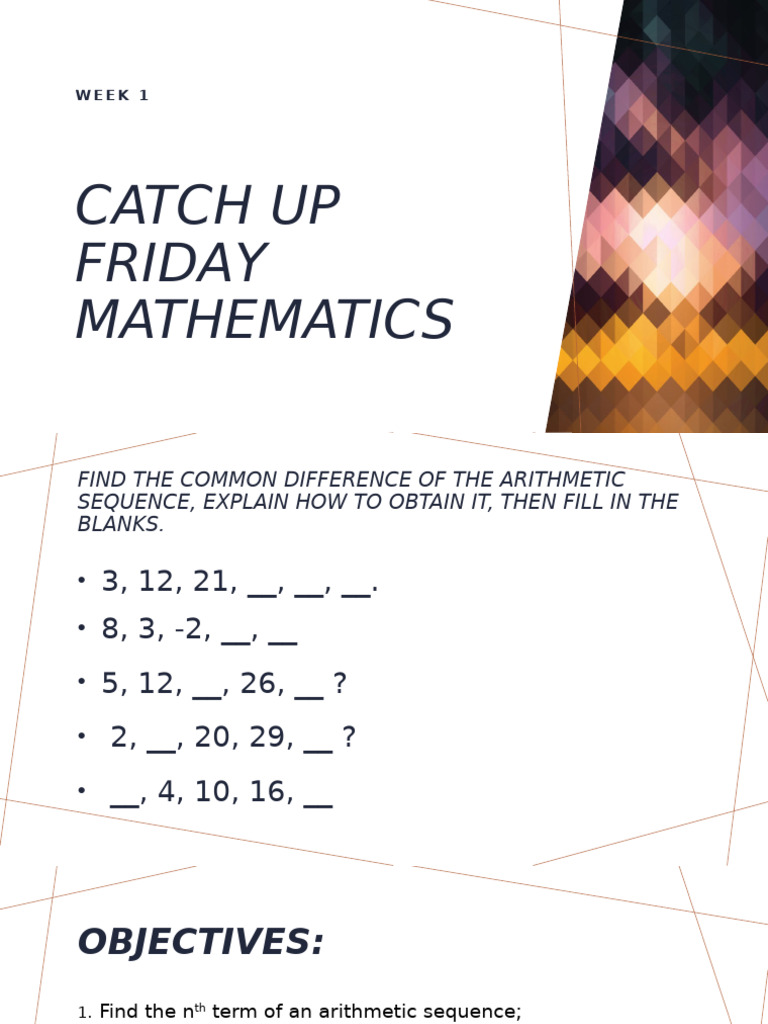 Catch Up Friday Mathematics Week 1 | PDF | Epidemiology | Immunology