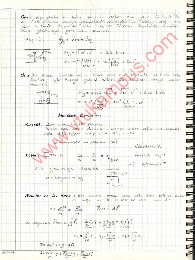 Fizik 1 Ders Notlari Not 4 Ytukampus | PDF