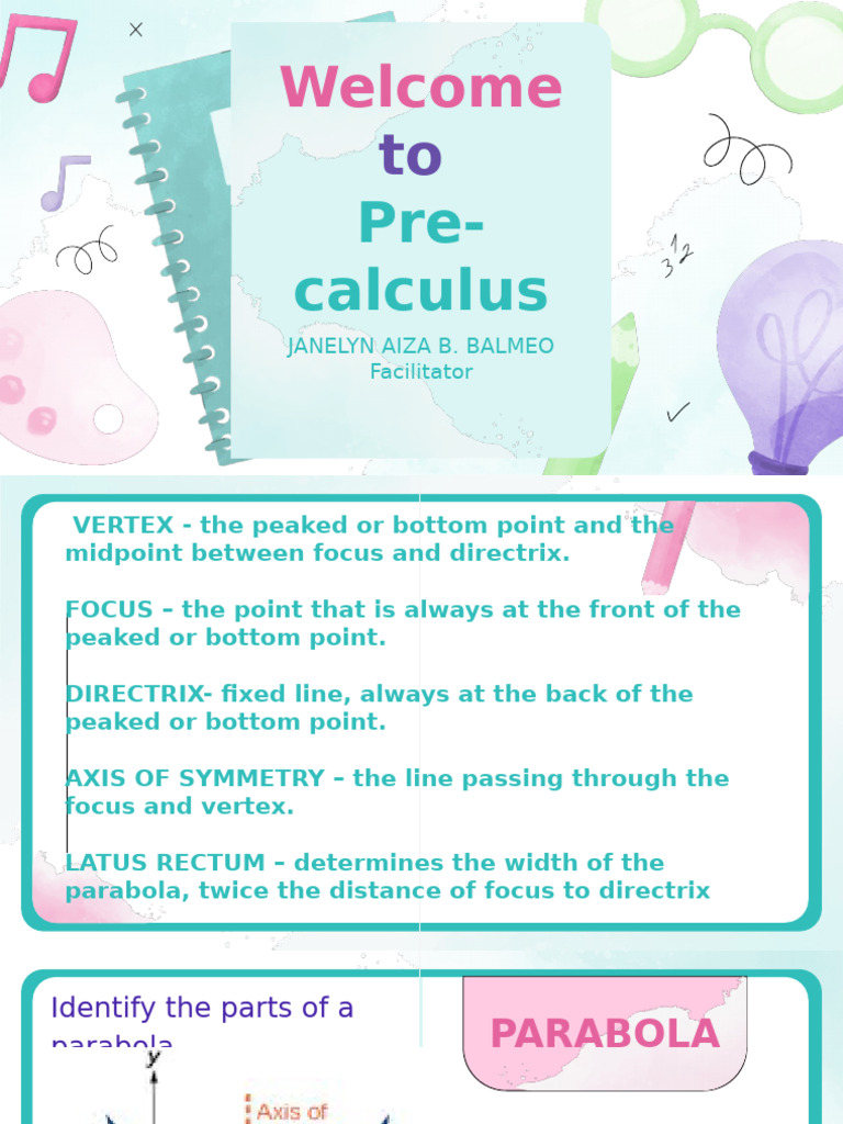 Pre Cal PARABOLA Asynchronous | PDF | Geometric Shapes | Elementary Geometry