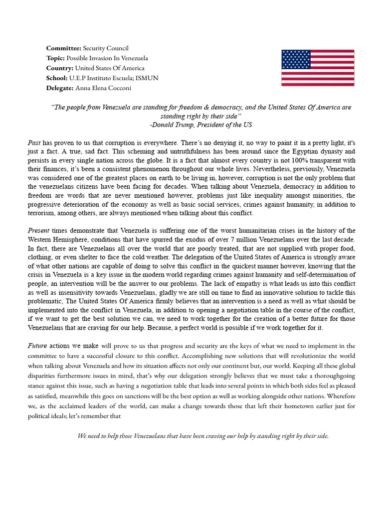 US Stance on Venezuela's Humanitarian Crisis | PDF | Venezuela