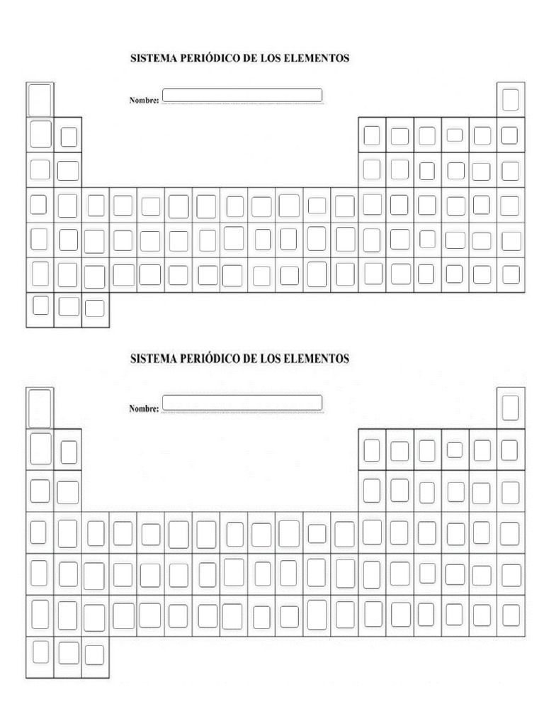 Tabla Periodica para Rellenar | PDF