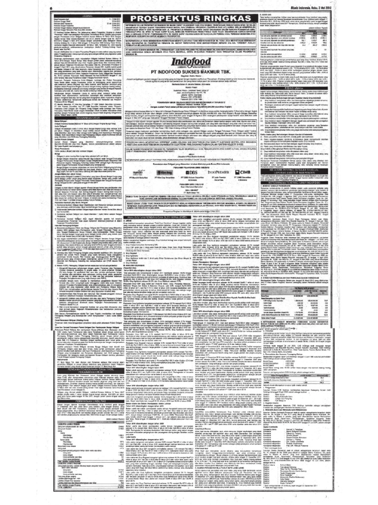 INDF - Prospektus Ringkas Bond VI - Compressed | PDF