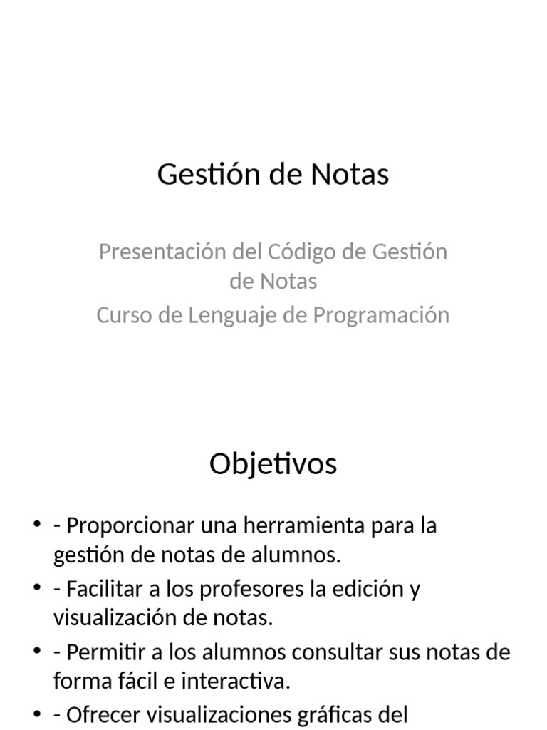 Gestion Notas Presentacion | PDF | Informática
