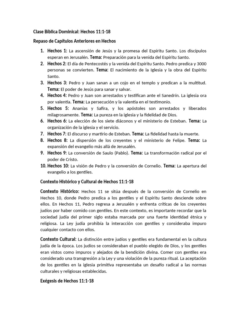 Clase Hechos 11 - 1 - 18 | PDF | San Pedro | Cristo (título)