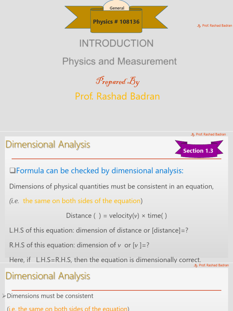 Part 2 Dimensional Analysis Physics 101 | PDF | Significant Figures | Mathematical Concepts
