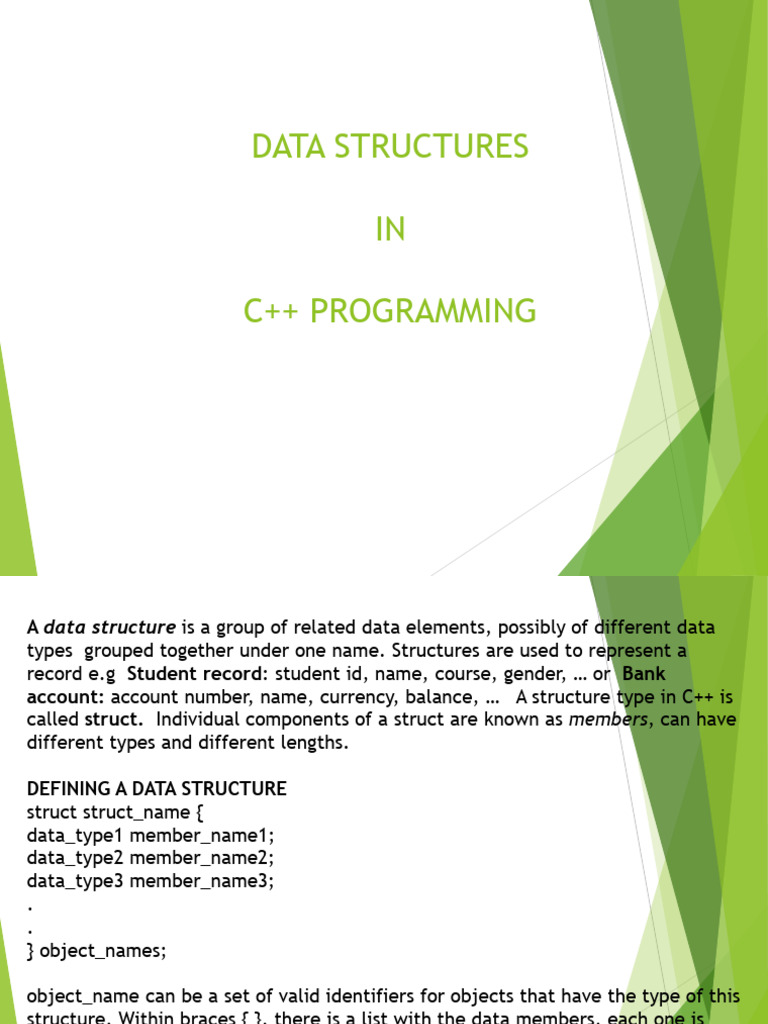 Data Structures | PDF | C++ | Namespace Data Structures | PDF | C++ | Namespace