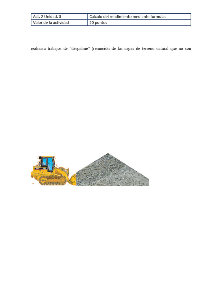 AA2 U3. Calculo Del Rendimiento Mediante Formulas | PDF