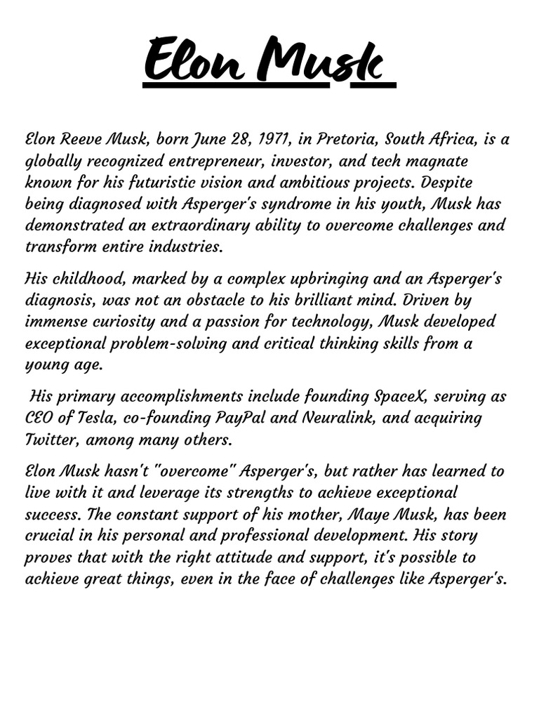 Elon Musk | PDF | Wellness