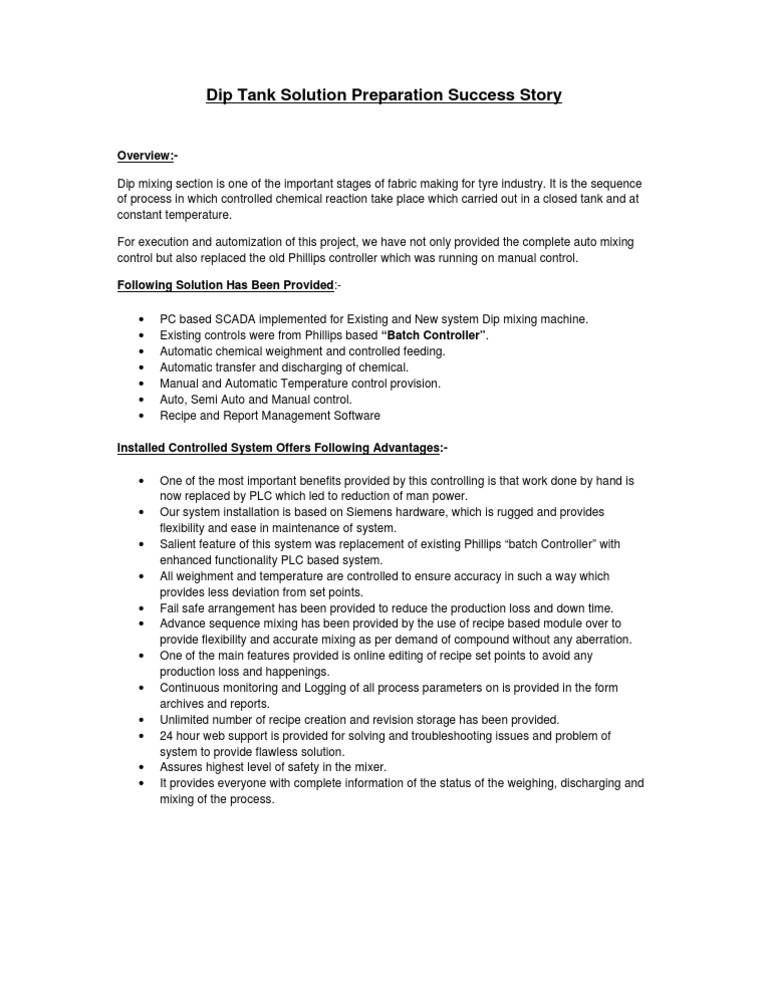 Automotive Dip Tank Automation Success | PDF | Computers | Technology ...