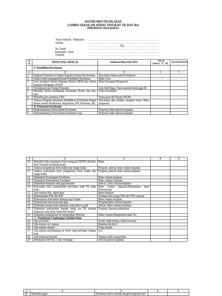 Instrumen Penilaian LSS | PDF