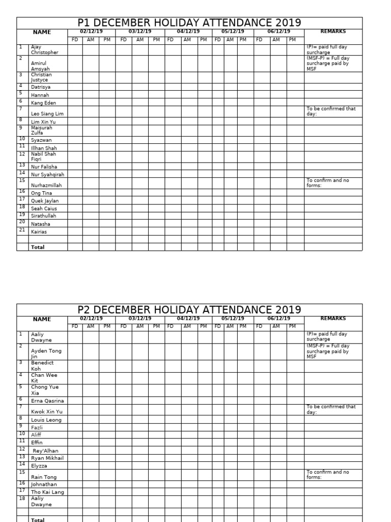 attendance | PDF