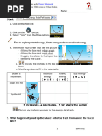 PhET Roller Coaster Physics Investigation | PDF | Friction | Force
