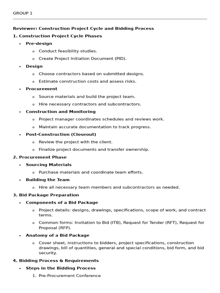 Construction Project Bidding Guide | PDF | Procurement | Business