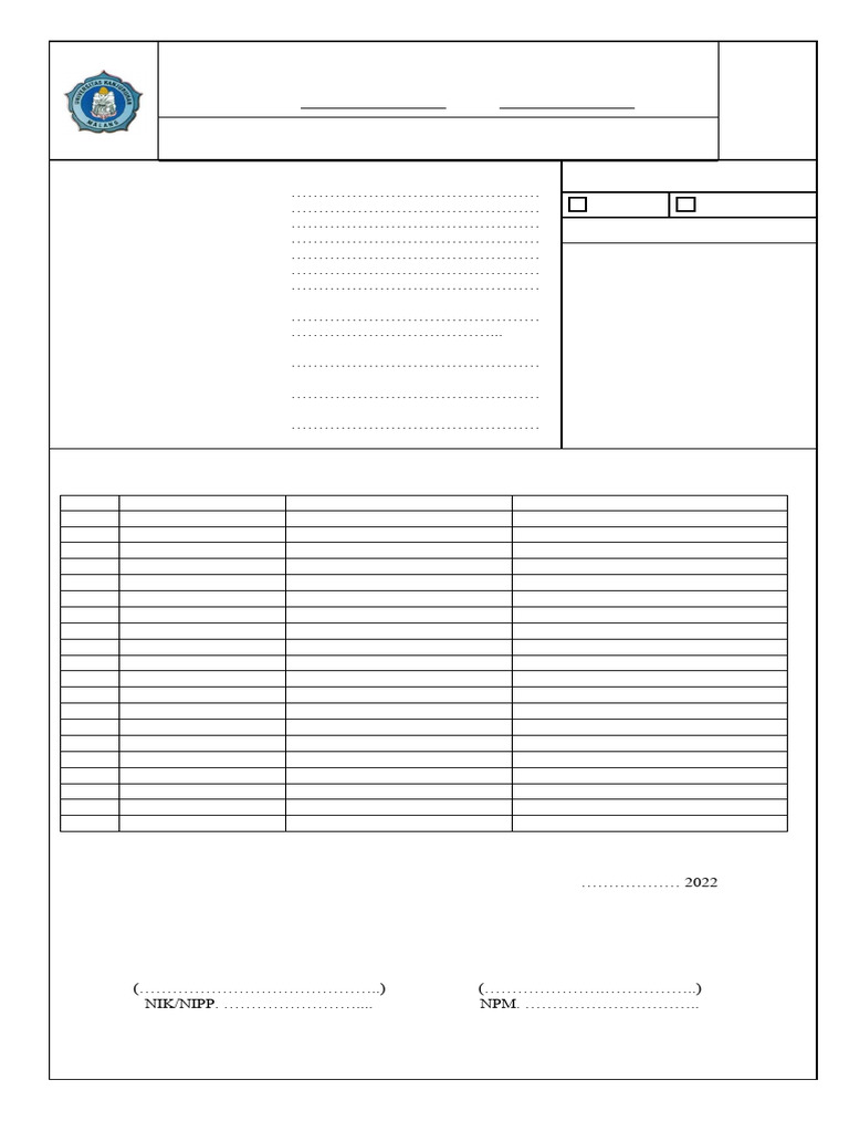 Template Kesediaan PLP 2022 | PDF