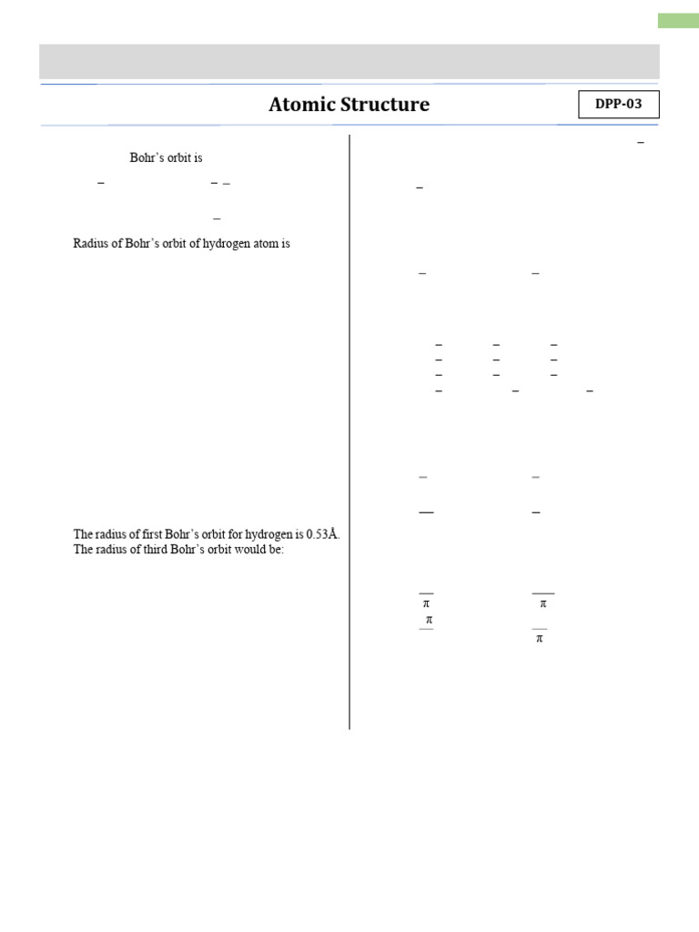 Atomic Structure Dpp 03 Pdf Atoms Physics