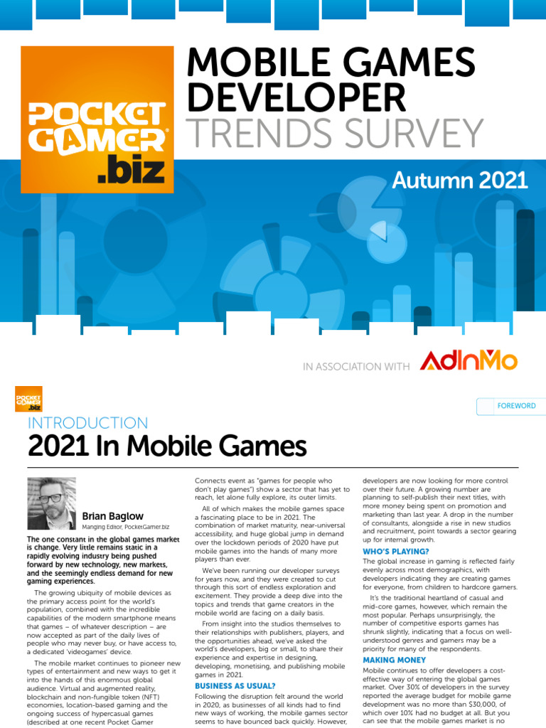 PGbiz Mobile Games Developer Trends Survey Autumn 2021 | PDF | Mobile ...