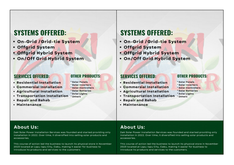 Flyer Back Sample For Solar | PDF