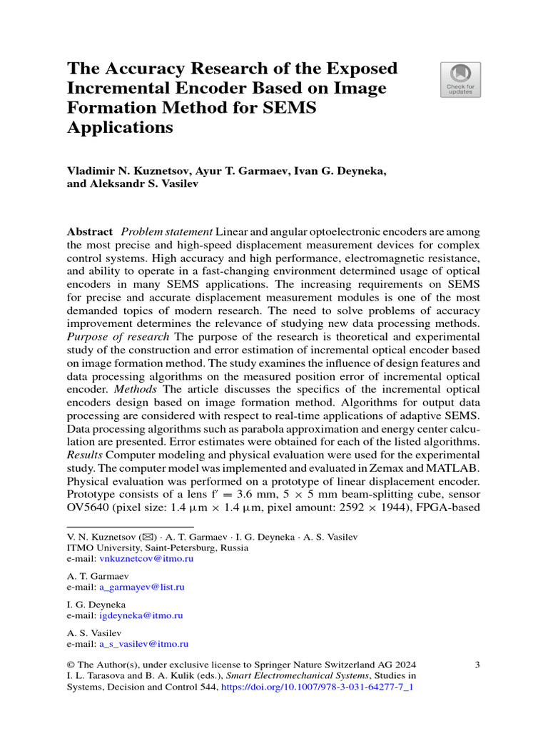 The Accuracy Research of The Exposed Incremental Encoder Based On Image ...