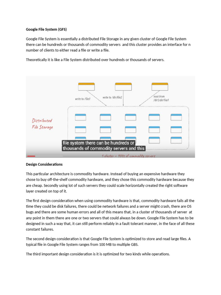 Google File System | PDF | File System | Distributed Computing Architecture Google File System | PDF | File System | Distributed Computing Architecture