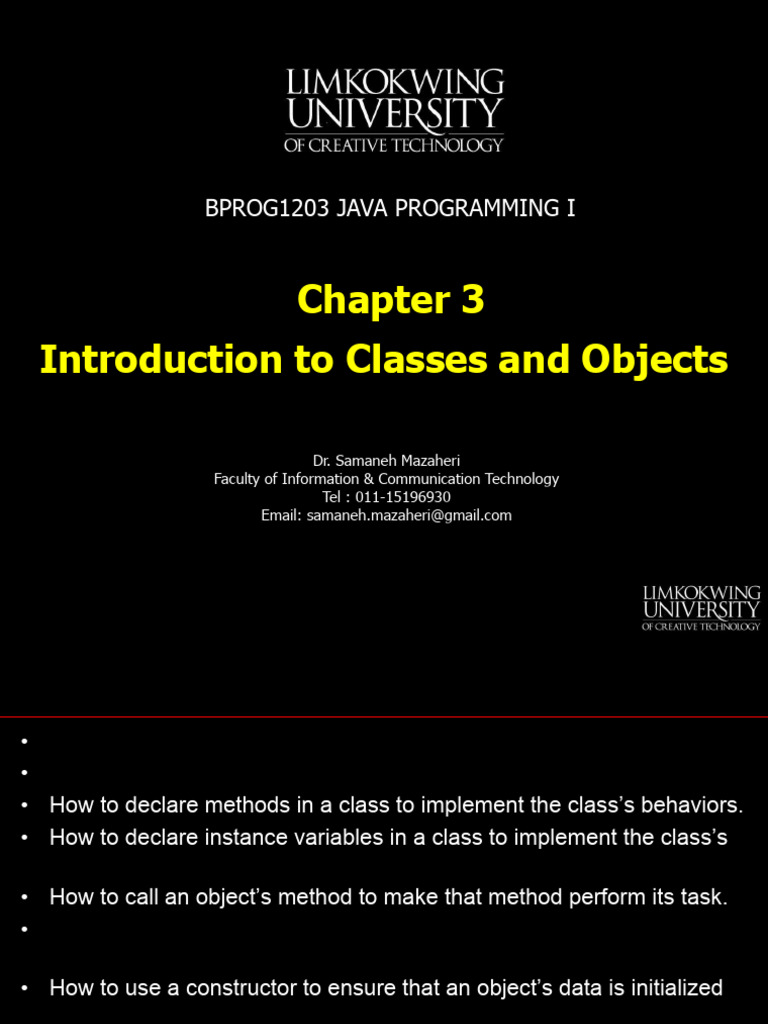 Chapter 3 | PDF | Class (Computer Programming) | Method (Computer Programming)