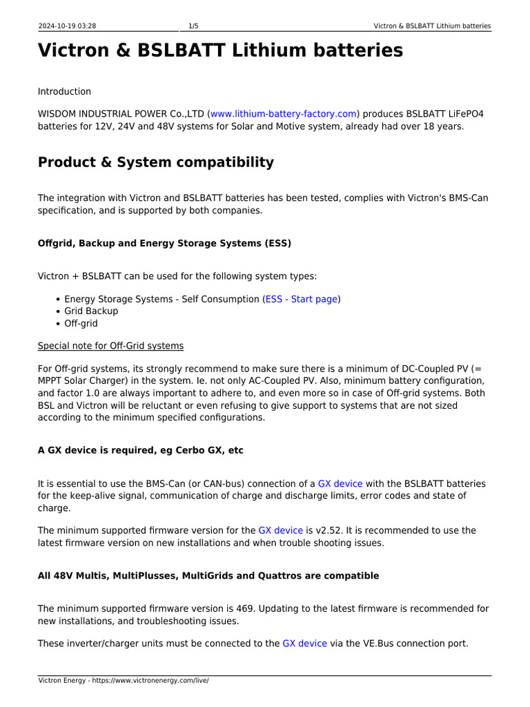 victron_bslbatt_lithium_batteries | PDF | Battery Charger | Energy ...