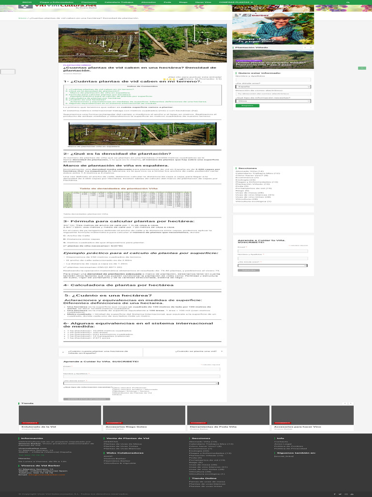 ¿Cuántas Plantas Caben en 1 Hectárea - Calculadora de Plantas | PDF ...