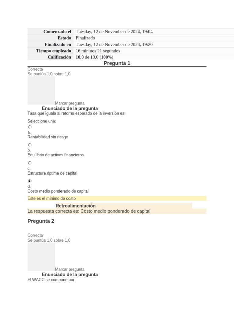 Evaluacion Clase Tres Finanzas Corporativas | PDF | Business | Deuda