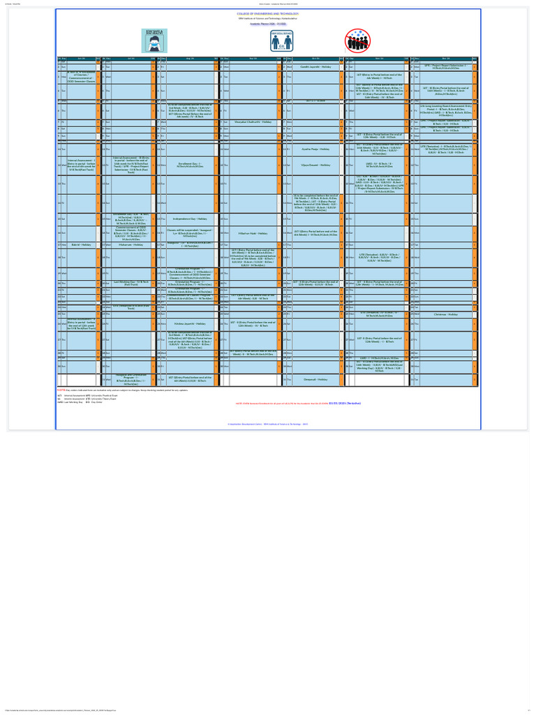SRM Academic Planner 2024-25 | PDF | Academic Degree | Qualifications