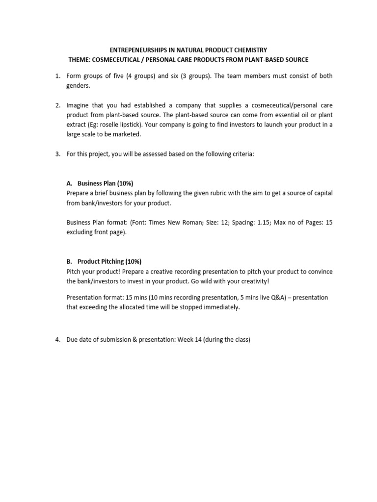 Plant-Based Cosmeceutical Business Plan | PDF