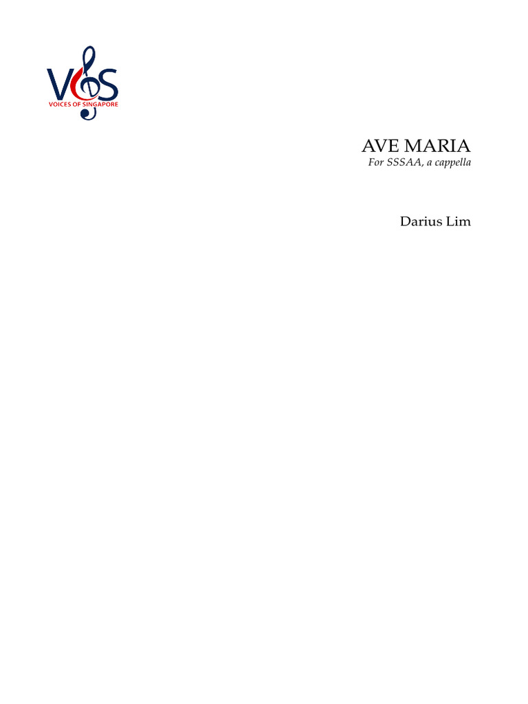Ave Maria Darius Lim Full SSAA 5icghi - 2301 - 1725422088 | PDF | Choir ...