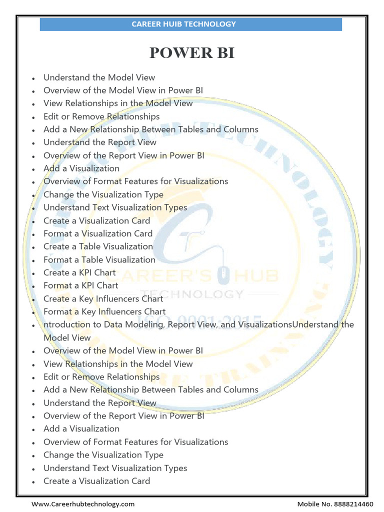 Power Bi Syllabus | PDF | Information Technology Management | Information Technology