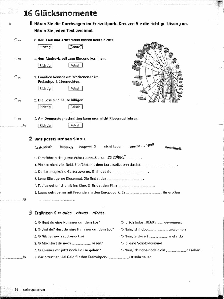 Linie 1 A1 Test 16 | PDF