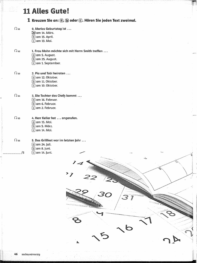 Linie 1 A1 Test 11 | PDF