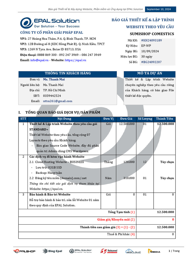 Bao-Gia-Thiet-Ke-&-Lap-Trinh-Website-Sumishop-Comestics.3189-10.09.2024 | PDF