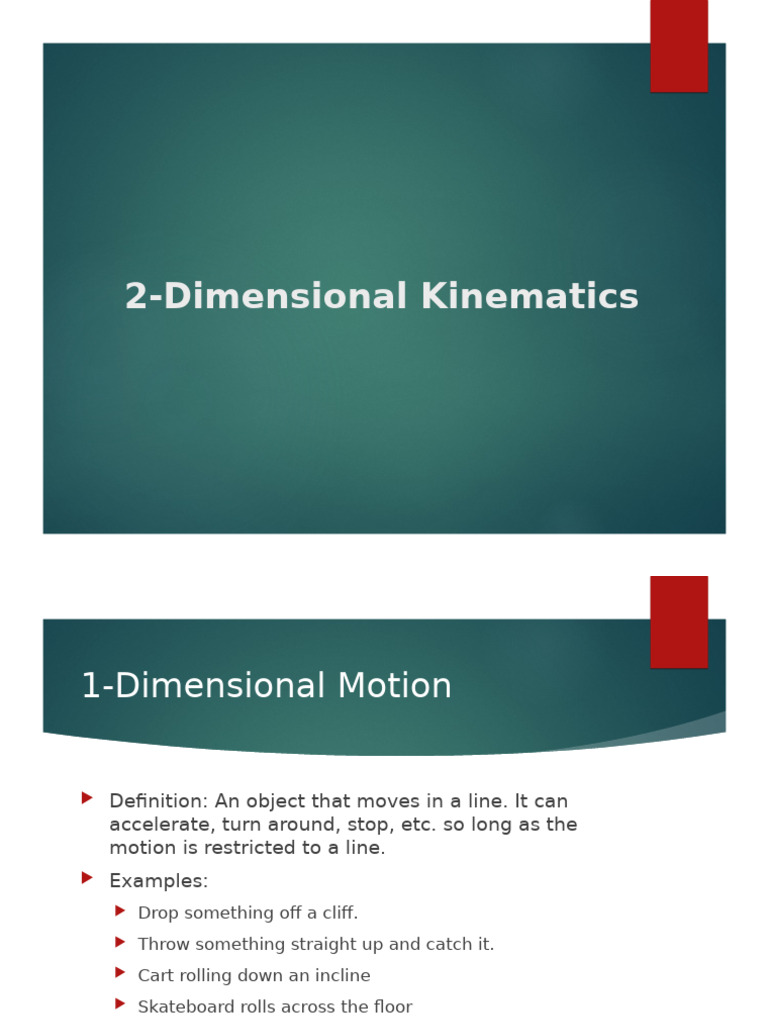 2D Kinematics Notes | PDF