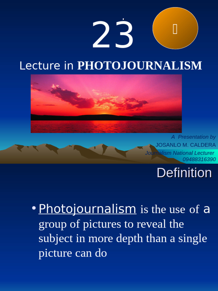 Final Photojournalism Regl Training | PDF | Camera | Digital Camera