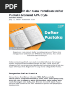 TATA CARA PENULISAN KUTIPAN DAN DAFTAR PUSTKA APA VERSI 7 | PDF