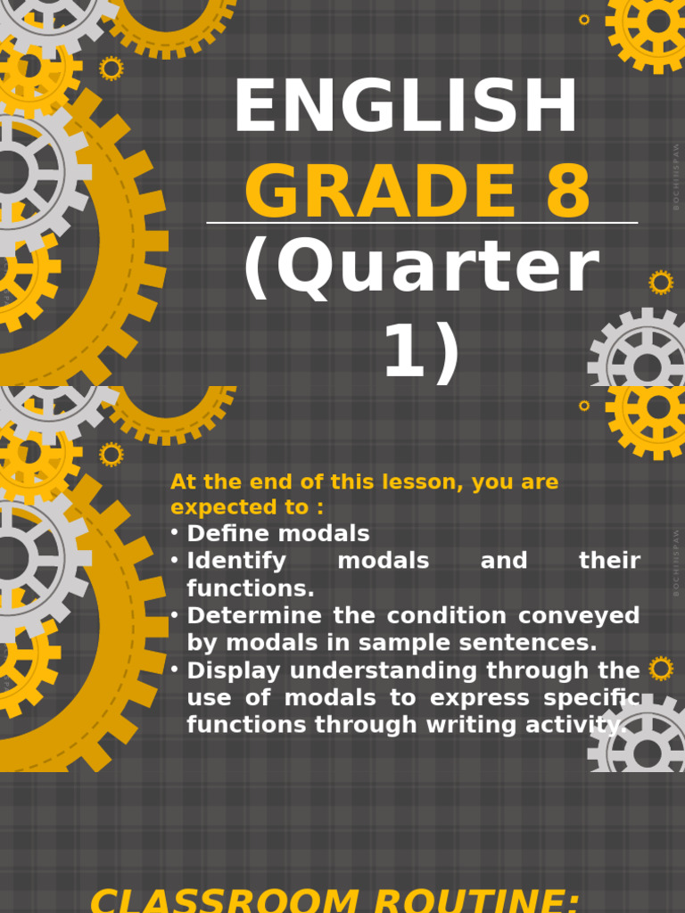 English 8 Quarter 1 Modals of Permission Obligation and Prohibition ...