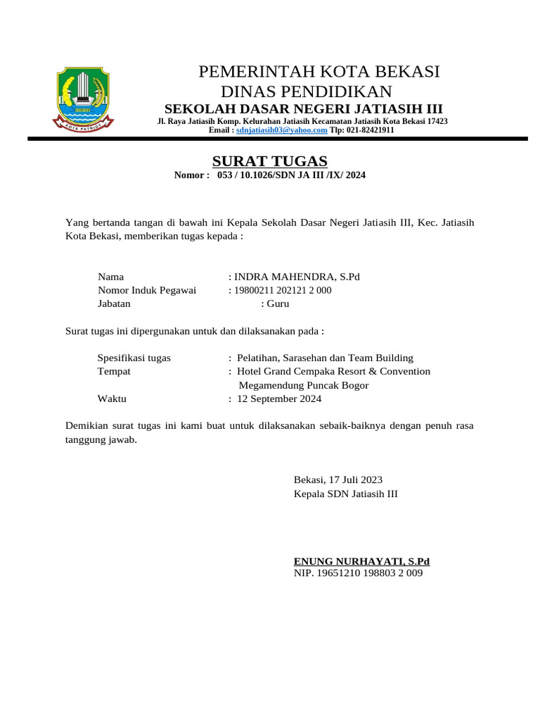 Surat Tugas | PDF