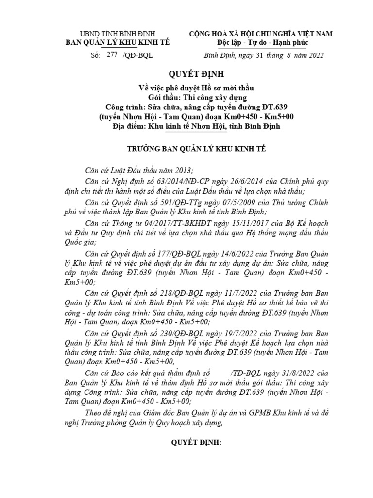 Phe Duyet HSMT Thi Cong DT639 | PDF