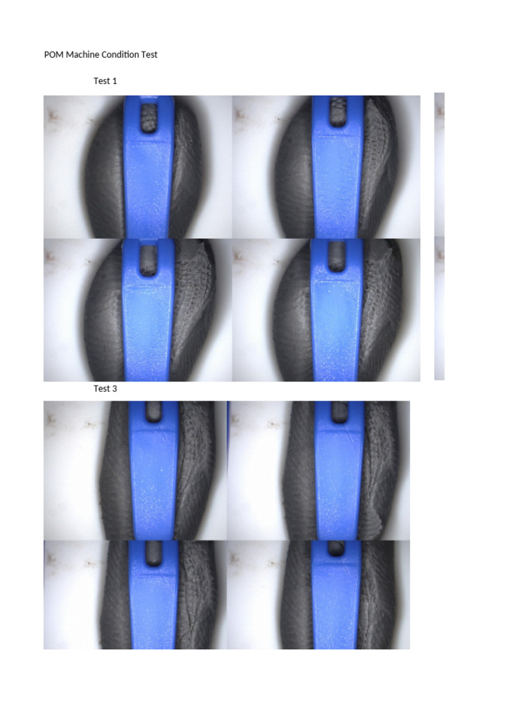 POM Machine Condition Test Results | PDF | Technology & Engineering
