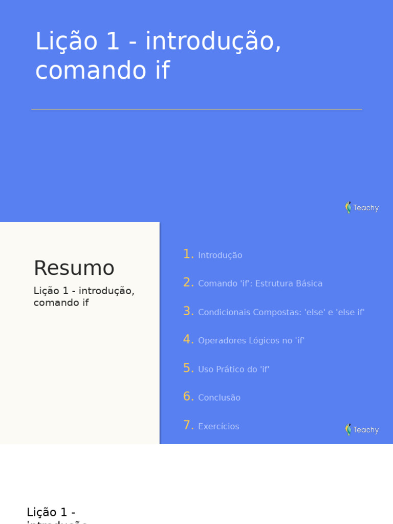 Slide Li o 1 - Introdu o Comando If | PDF | Programação de computadores ...