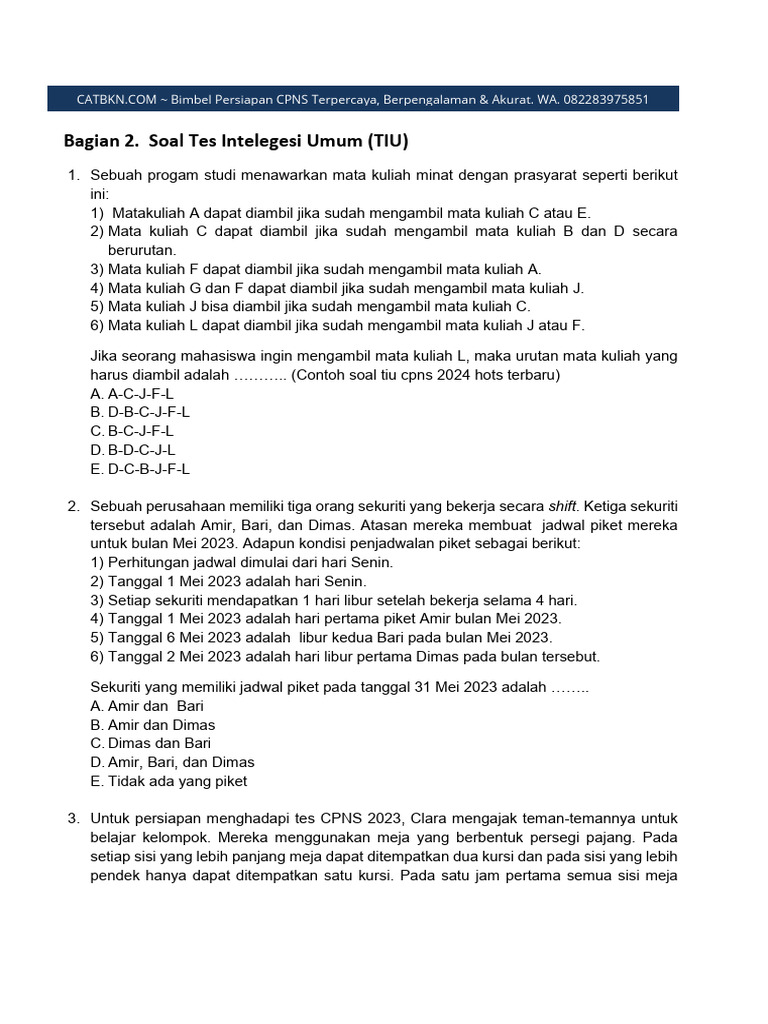 LATIHAN SOAL TIU CPNS 2024 - Oke | PDF