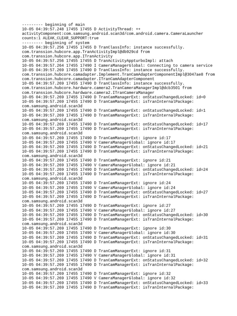 Camera Service Connection Logs | PDF | Java (Programming Language) | Computing