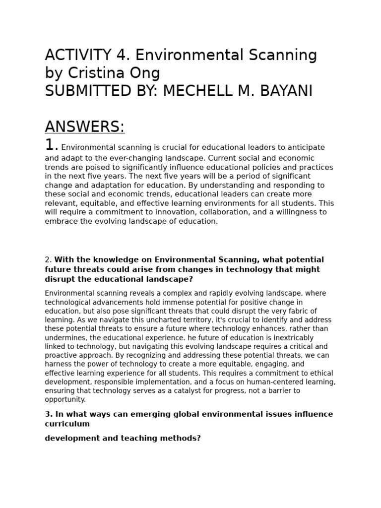 ACTIVITY 4. | PDF | Teachers | Innovation