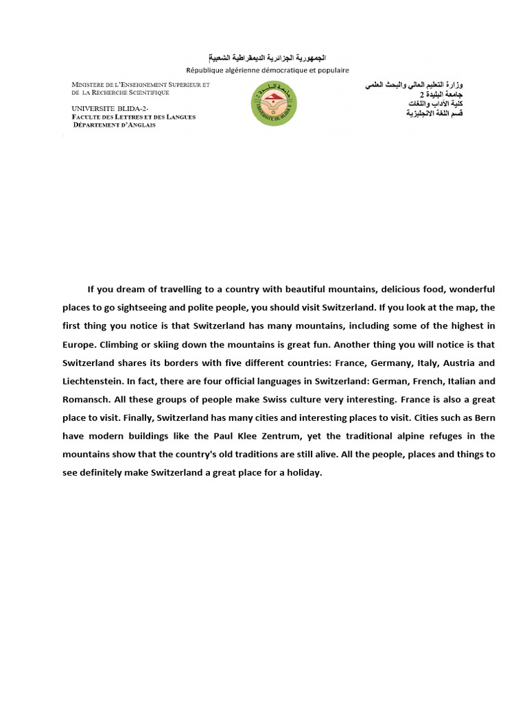 Lesson 5 The Structure of A Paragraph in English-1 | PDF | Switzerland