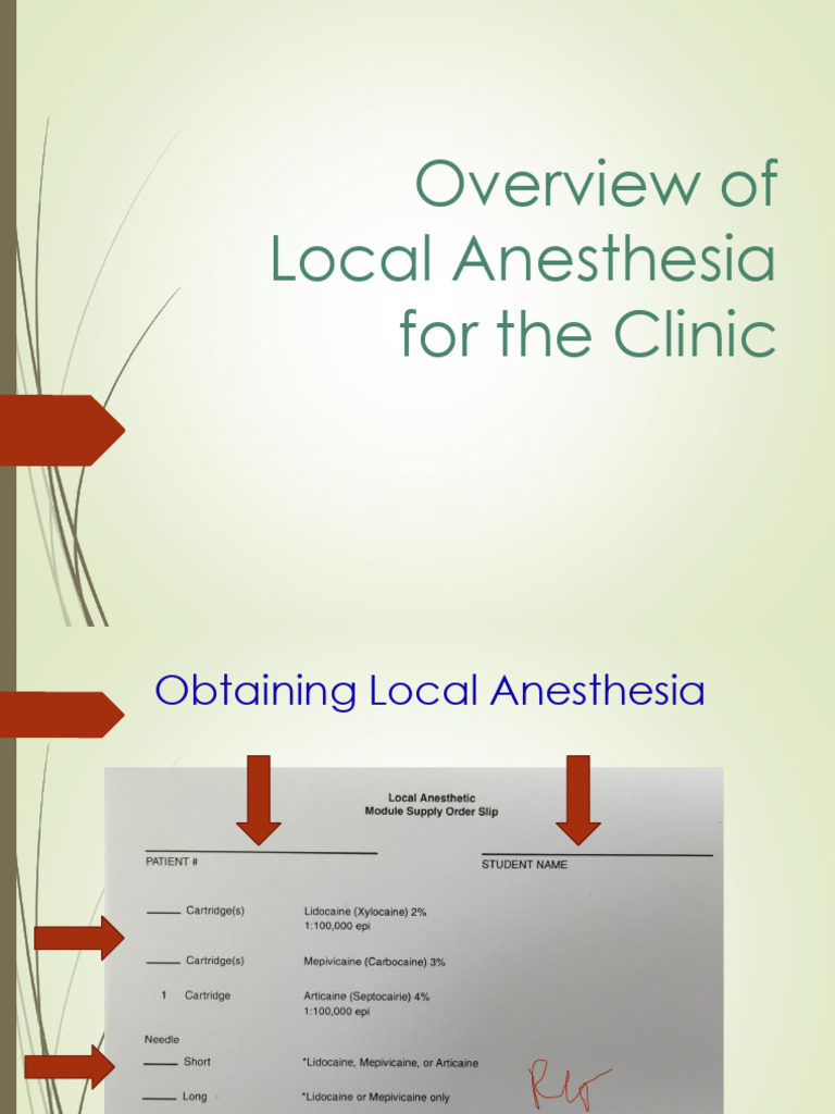 Local Anesthesia For Clinic 2024 | PDF | Anesthesia | Medical Specialties