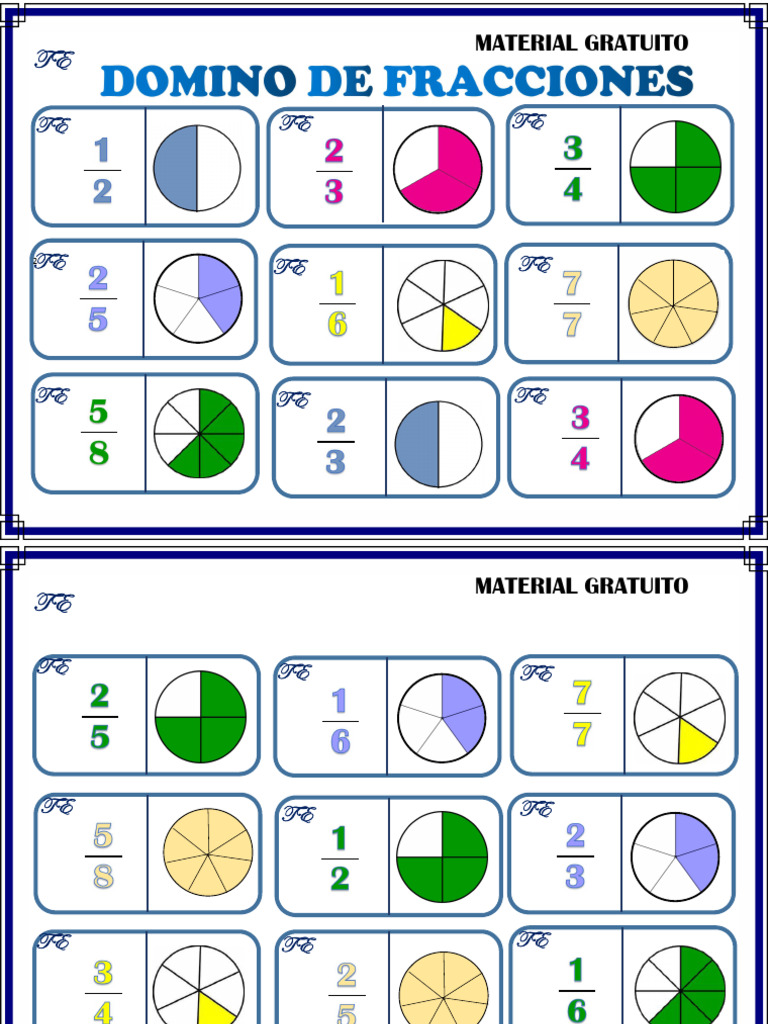 Domino de Fracciones | PDF