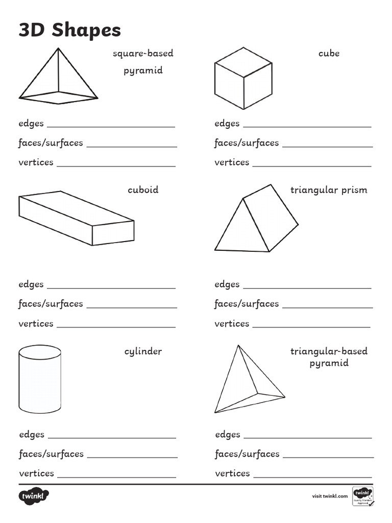T N 1040 Properties of 3d Shapes Worksheet Ver 9 | PDF