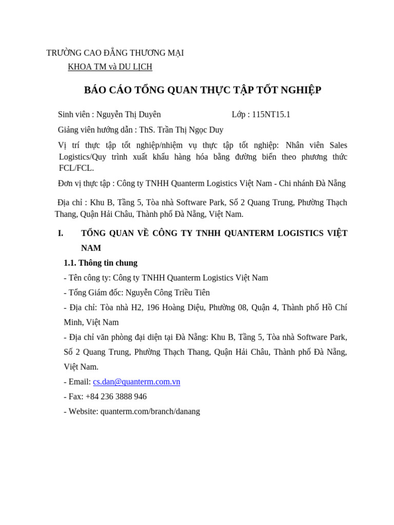 BCTQ - Nguyễn Thị Duyên - 15NT15.1 | PDF